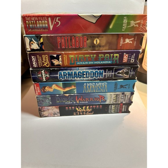 Unique Vintage | Media | 7 Rare Anime Manga 8s Vhs Tapes Dirty Pair ...